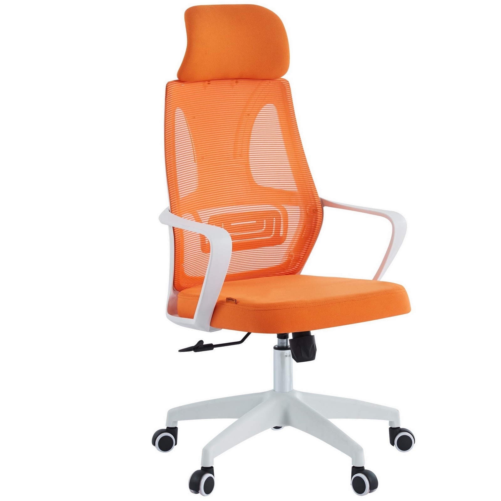 Компьютерное кресло CHAIRMAN CH 636, белый пластик, оранжевый