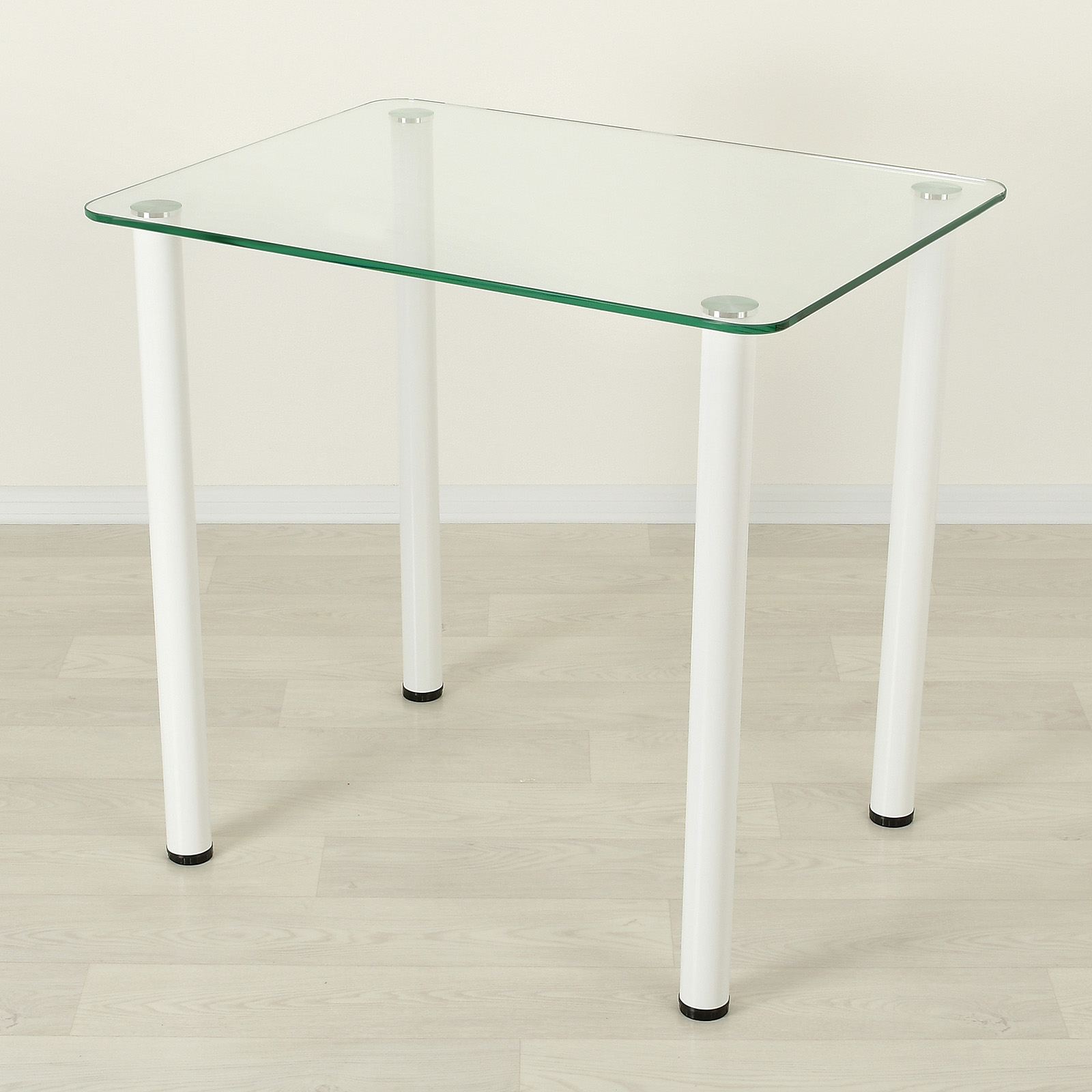 Стеклянный стол Mebel Apartment Эдель 10 прозрачный/белый 1100х700