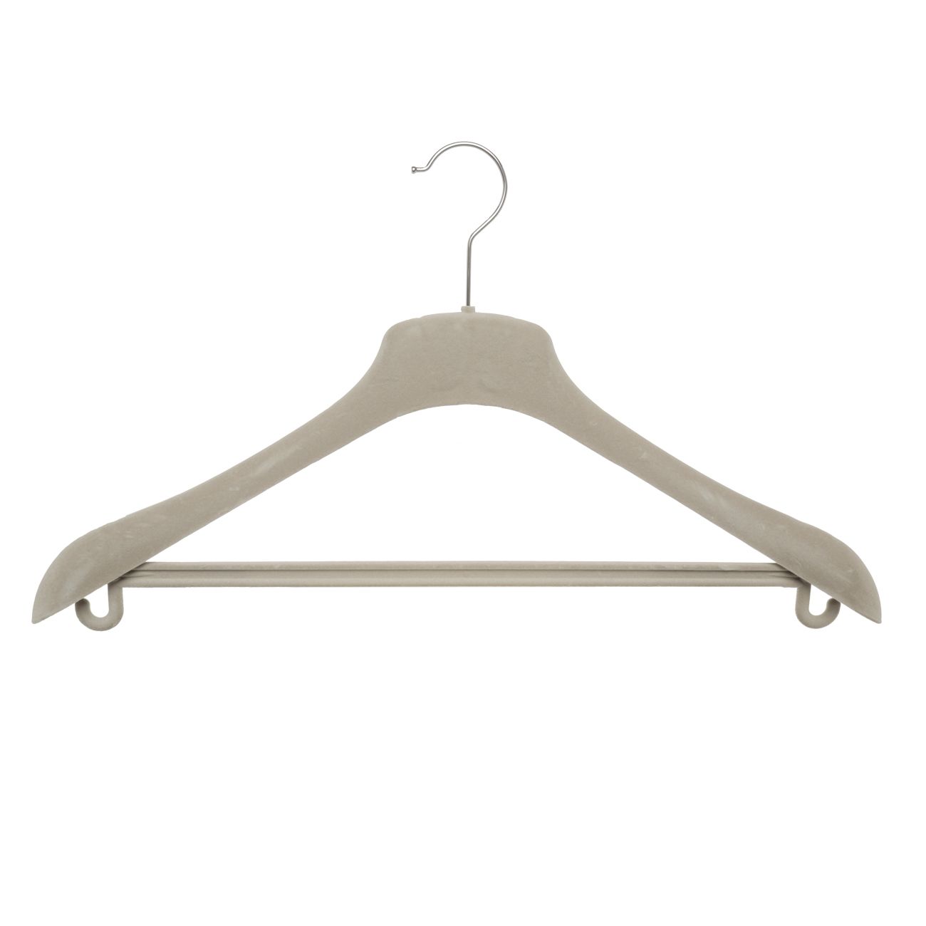 Вешалка-плечики Kuchenland, 46 см, для пиджаков и верхней одежды, флок, серая