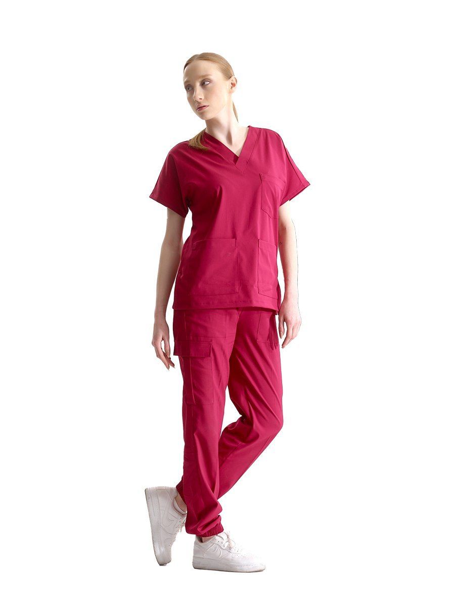 Костюм медицинский женский Cizgimedikal Uniforma JL100 розовый XXL