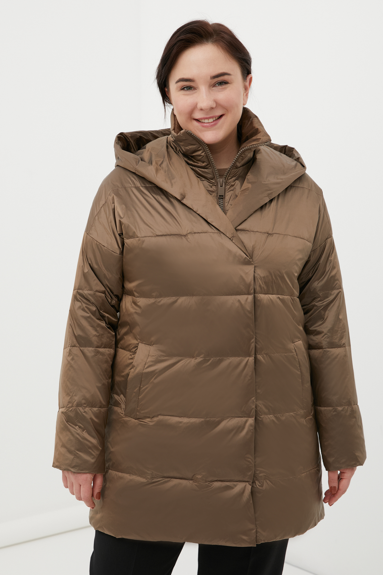 Куртка женская Finn Flare FBC16007 коричневая XL