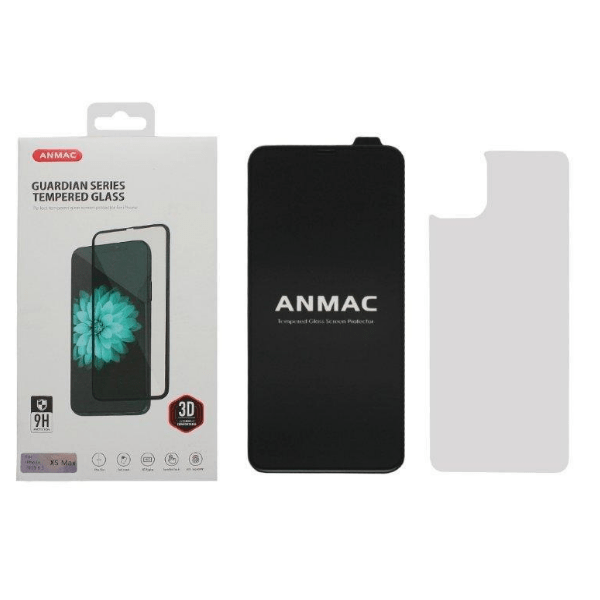 Защитное стекло ANMAC для  iPhone 11 Pro Max черный 3D + пленка назад