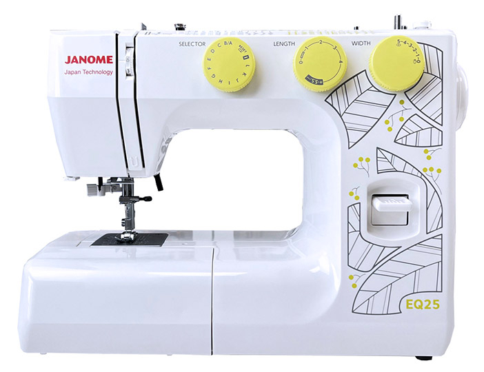 Швейная машина Janome EQ25 белая, желтая
