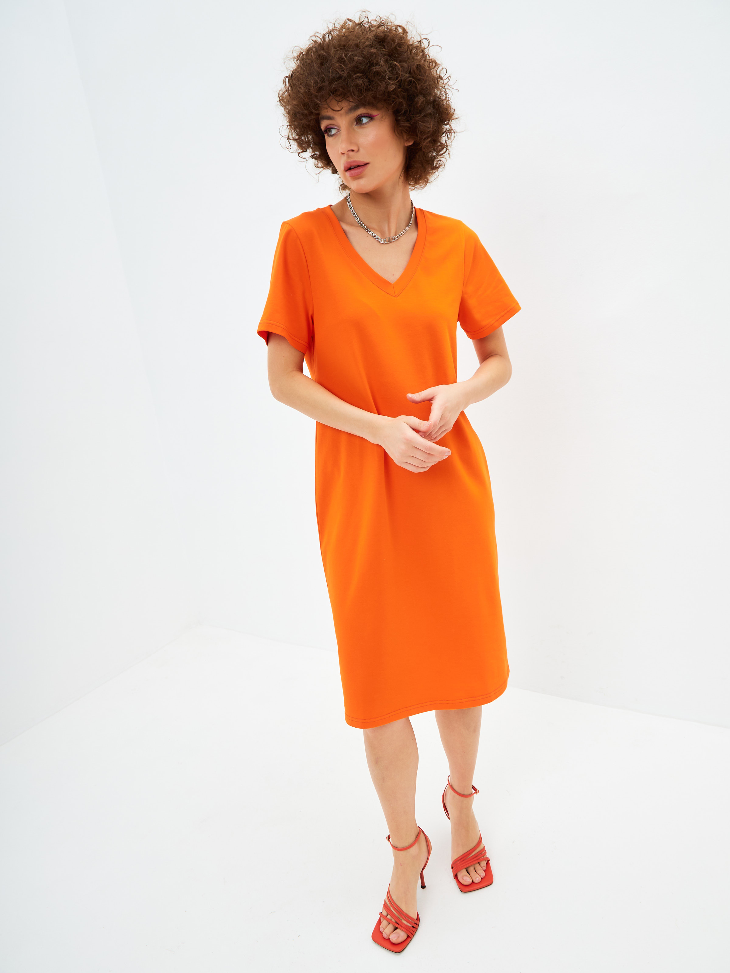 Платье женское Jonquil 211409 оранжевое 2XL