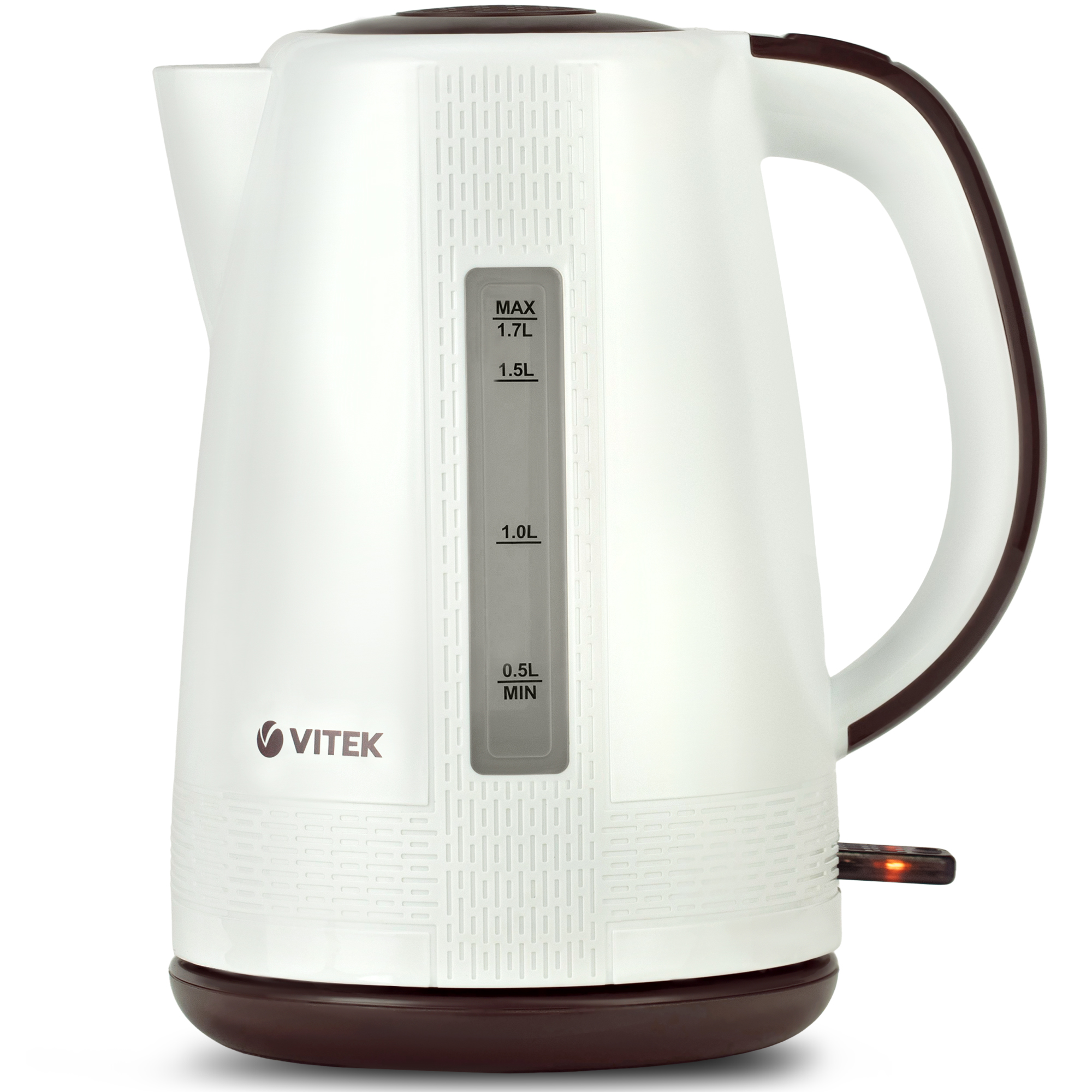 Чайник электрический VITEK VT-7055 W 1.7 л белый, коричневый