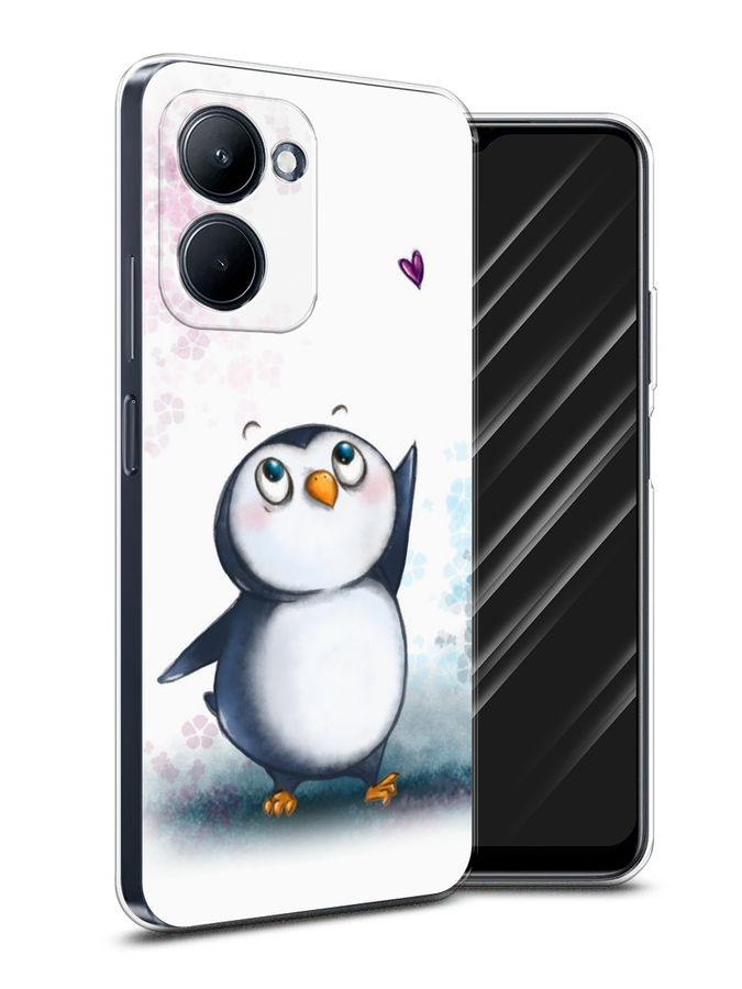 Чехол Awog на Realme C33 "Пингвин и сердечко"