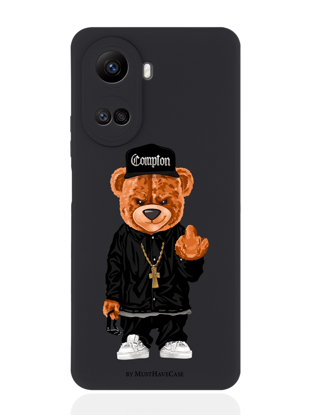 Чехол MustHaveCase для Huawei Nova 10SE Мишка Compton черный
