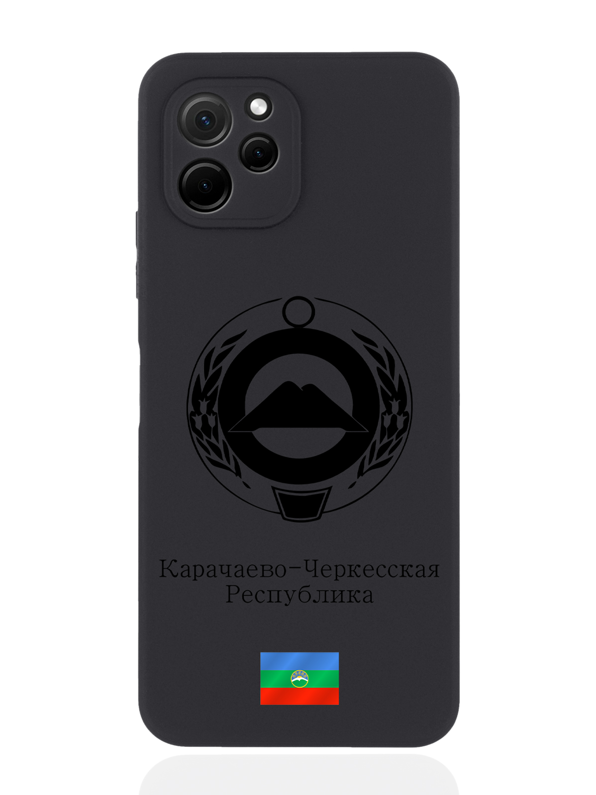 Чехол SignumCase для Huawei Nova Y61 Черный лаковый Герб Карачаево-Черкесии черный