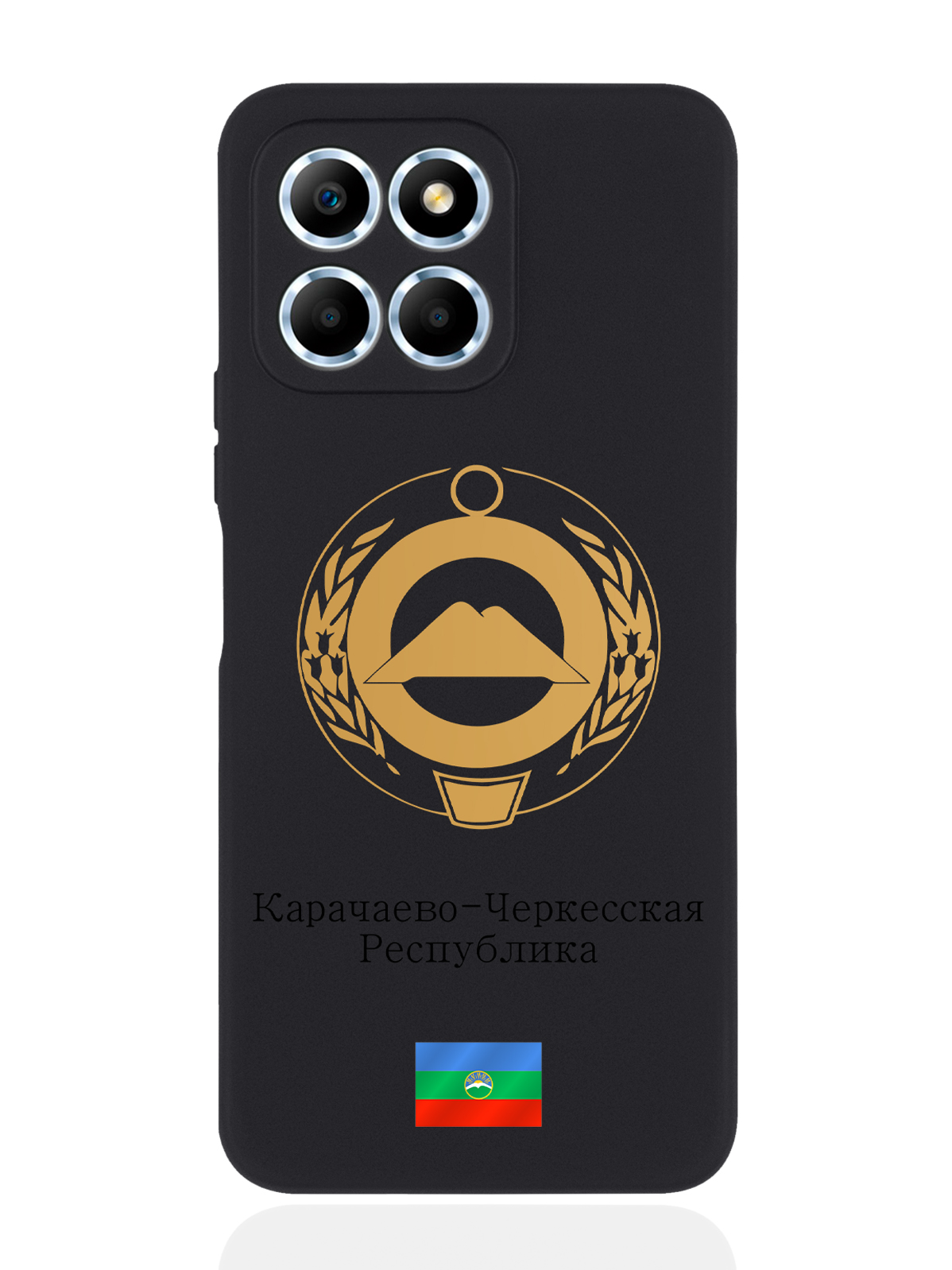 Чехол SignumCase для Honor X6 Золотой Герб Карачаево-Черкесской Республики черный