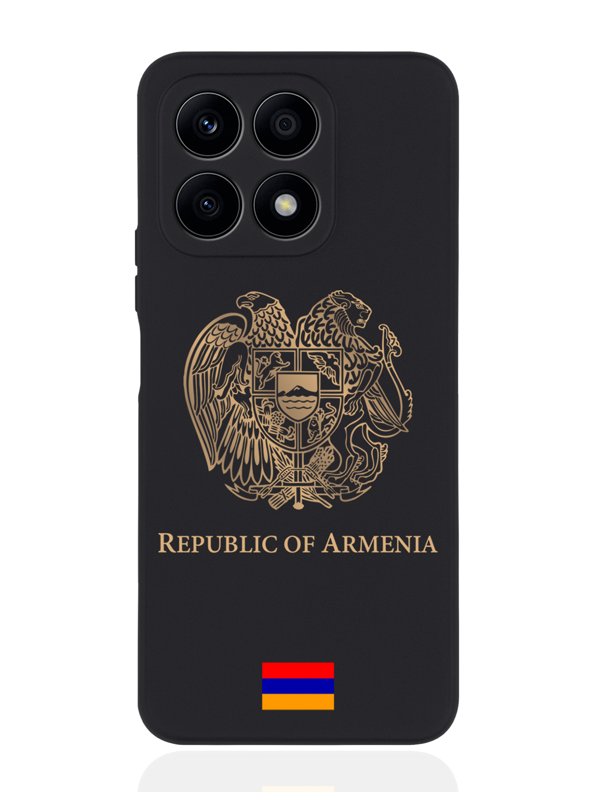 Чехол SignumCase для Honor X8a Золотой Герб Армении черный