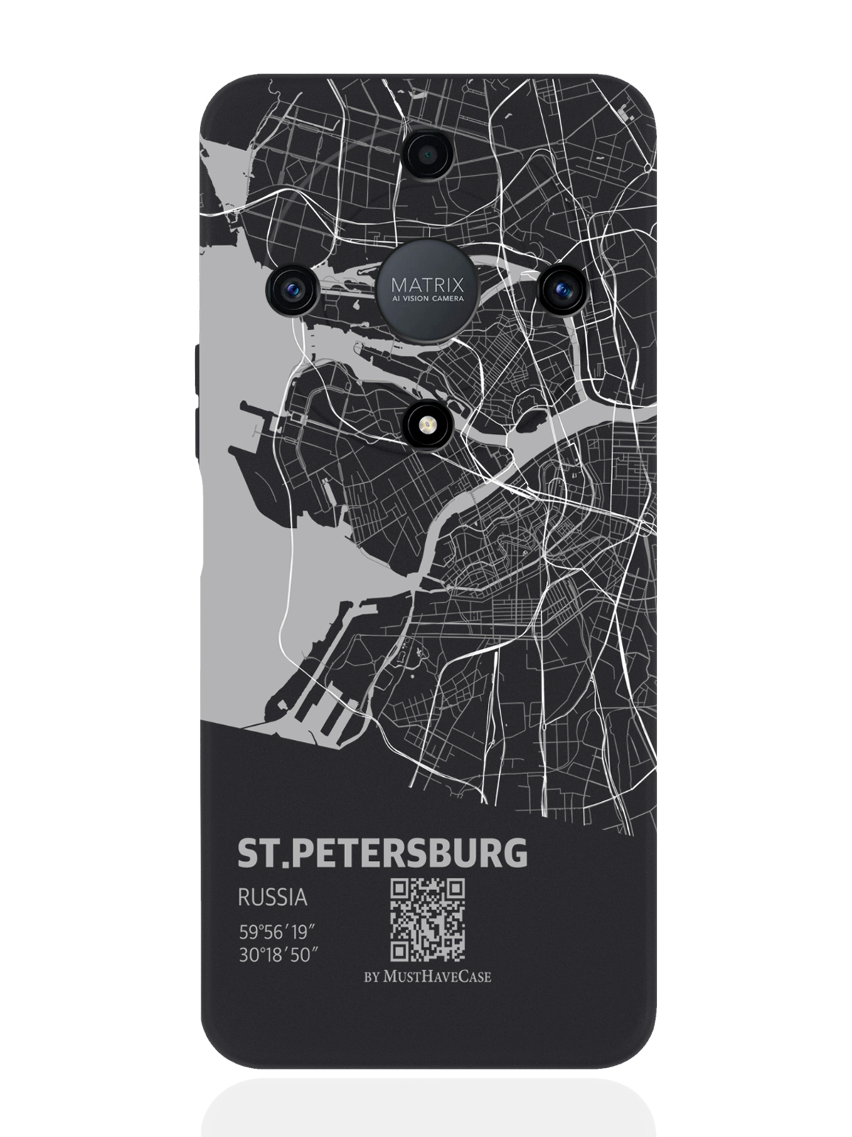 Чехол MustHaveCase для Honor X9a Карта Санкт-Петербурга черный
