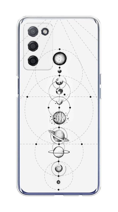 Чехол на Oppo A55 5G "Парад планет"