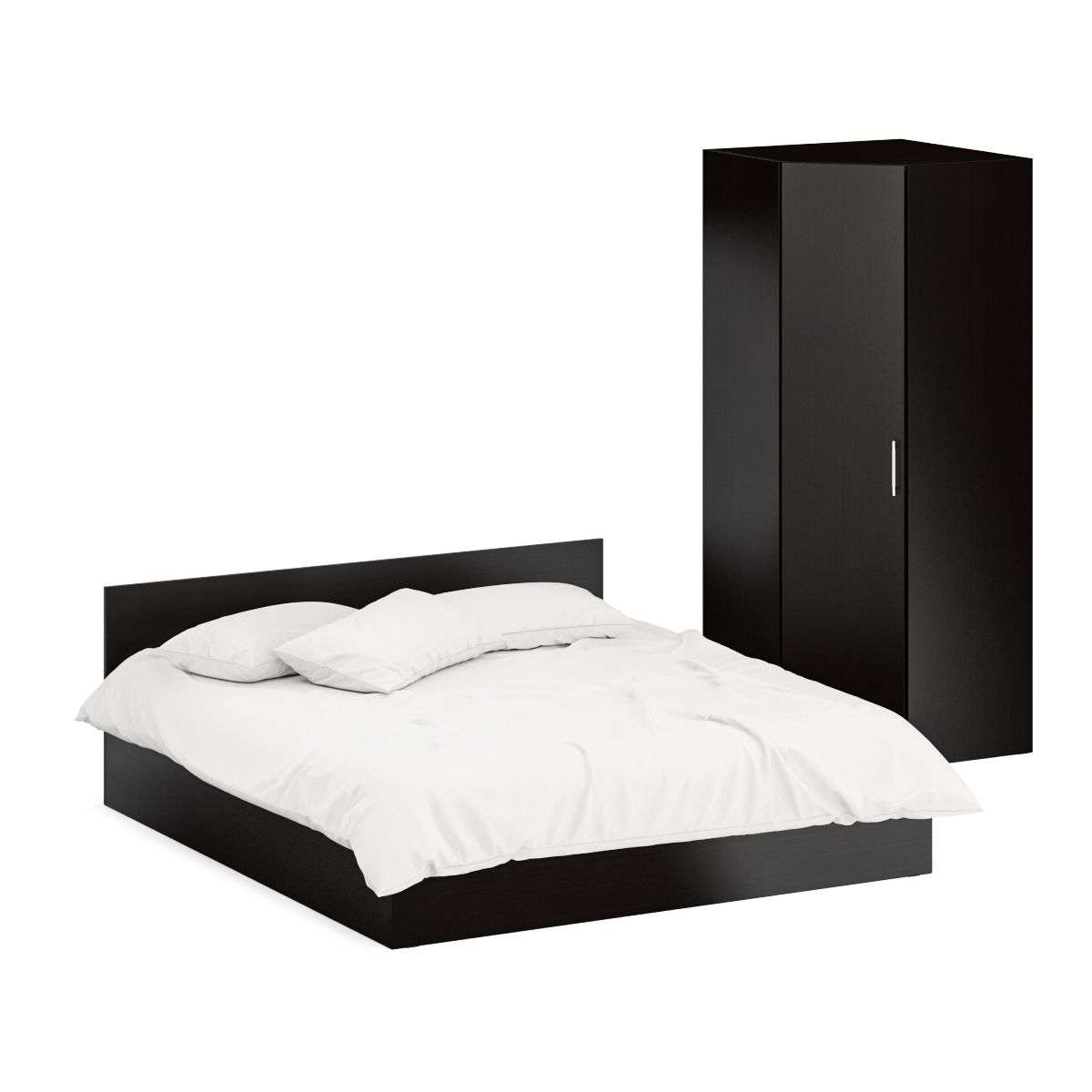 Кровать двуспальная с угловым шкафом СВК Стандарт 1800+ШУ венге
