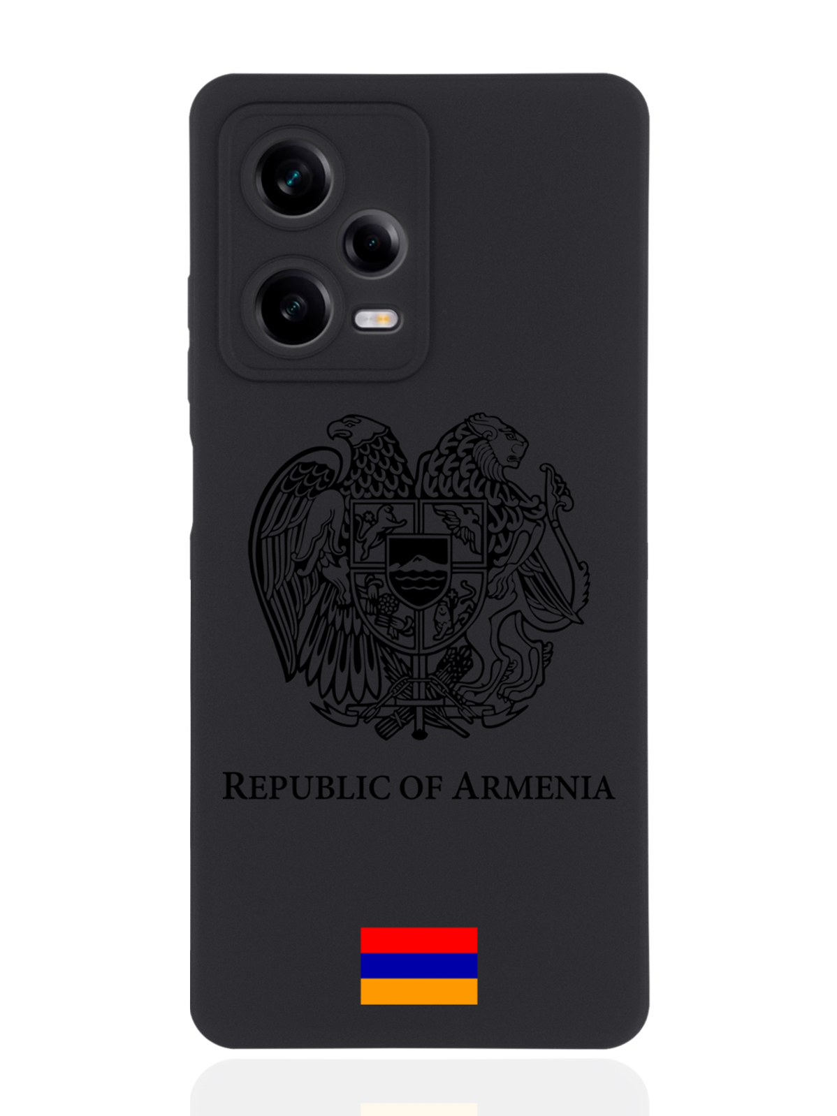 Чехол SignumCase для Xiaomi Redmi Note 12 Pro Черный лаковый Герб Армении черный