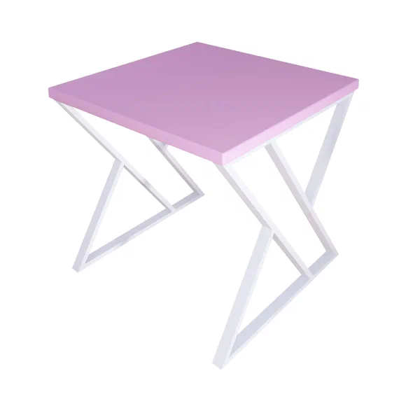 Стол кухонный Solarius Loft с Z-образными ножками 70x70х75, розовый с белыми ножками