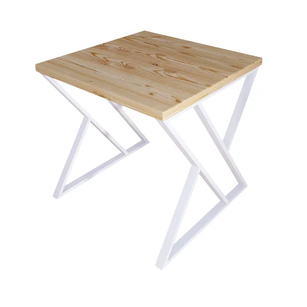 Стол кухонный Solarius Loft с Z-образными ножками 70x70х75, без покрытия с белыми ножками
