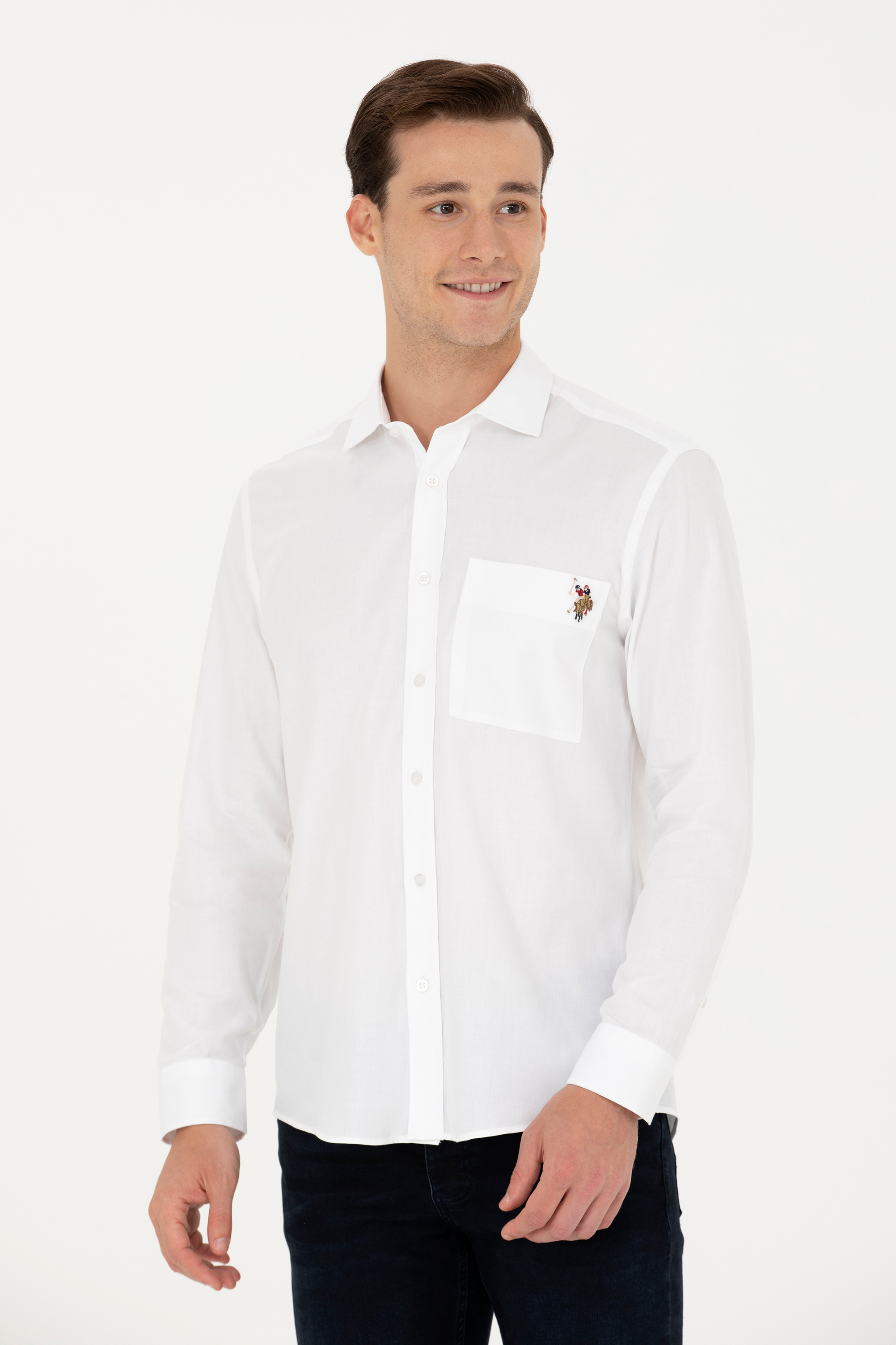 Рубашка мужская US Polo G081SZ0040NESPEL белая S