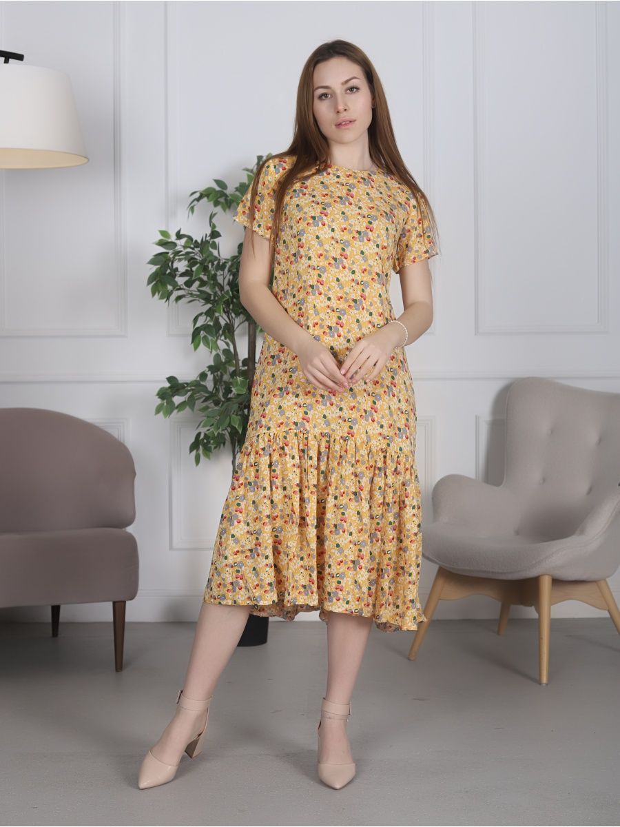 Платье женское Louren Wilton Пл-2023-1- желтое 44 RU
