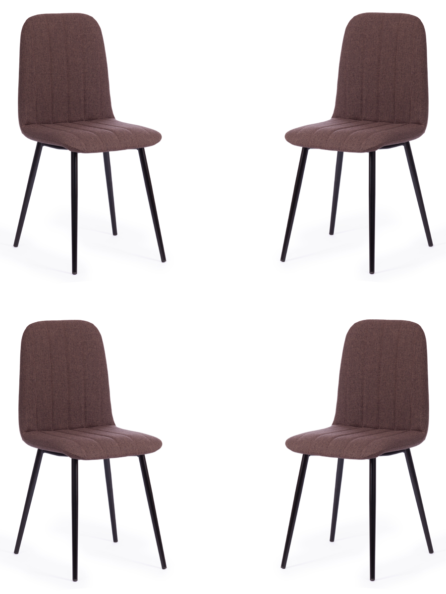 Комплект стульев (4 шт.) TetChair ARC ткань,металл, 46х52х88см, коричневый 01,черный