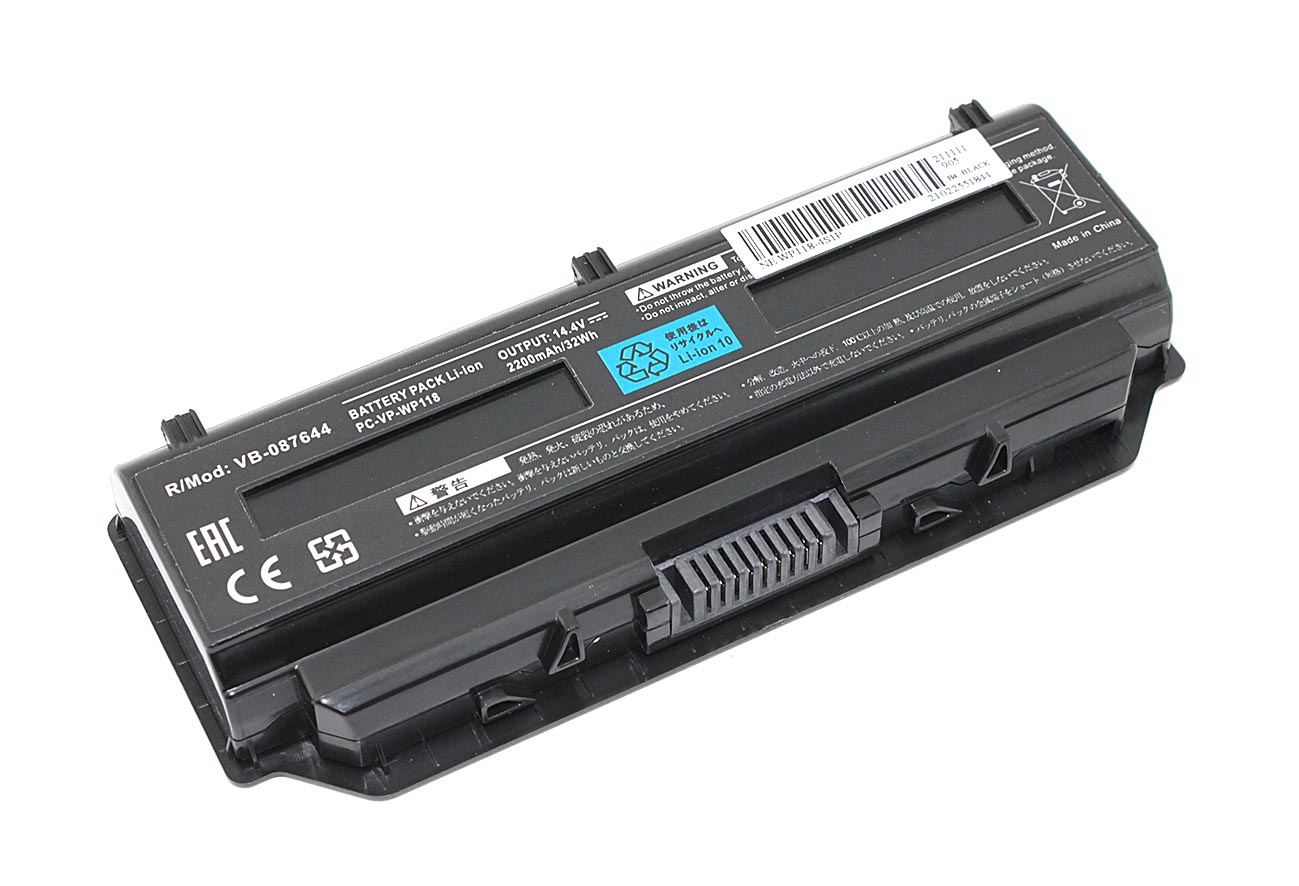 Аккумуляторная батарея для ноутбука NEC PC-11750HS6R (PC-VP-WP118 ) 14.4V  2200mAh OEM