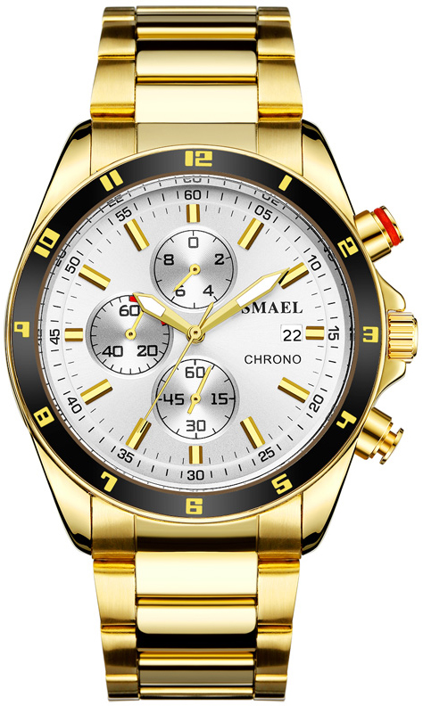 Наручные часы мужские SMAEL SL9009GGSWB золотистые