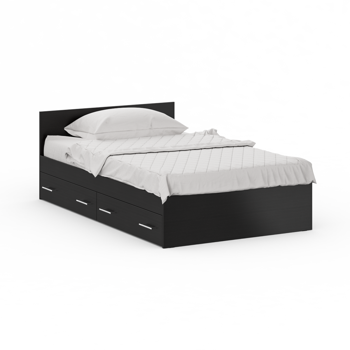 Кровать с ящиками Стандарт 1200 венге, 124х204х70 см
