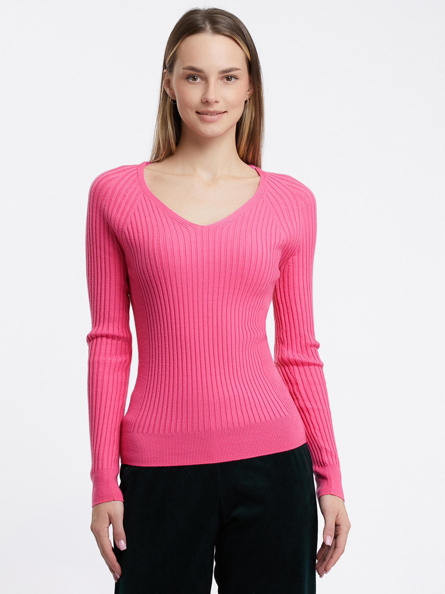 Пуловер женский oodji 63812692 розовый XL