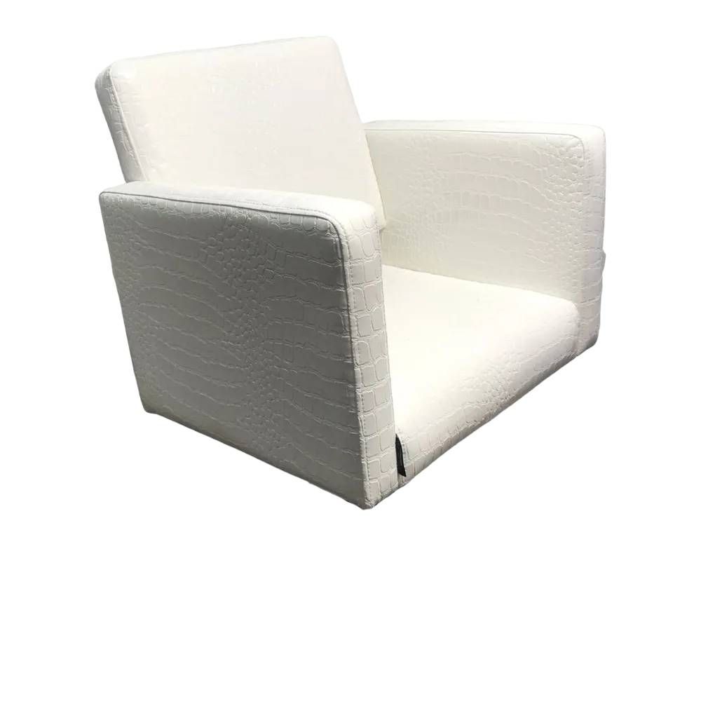 Парикмахерское кресло Мебель Бьюти Кубик LUX белый 65х50х57