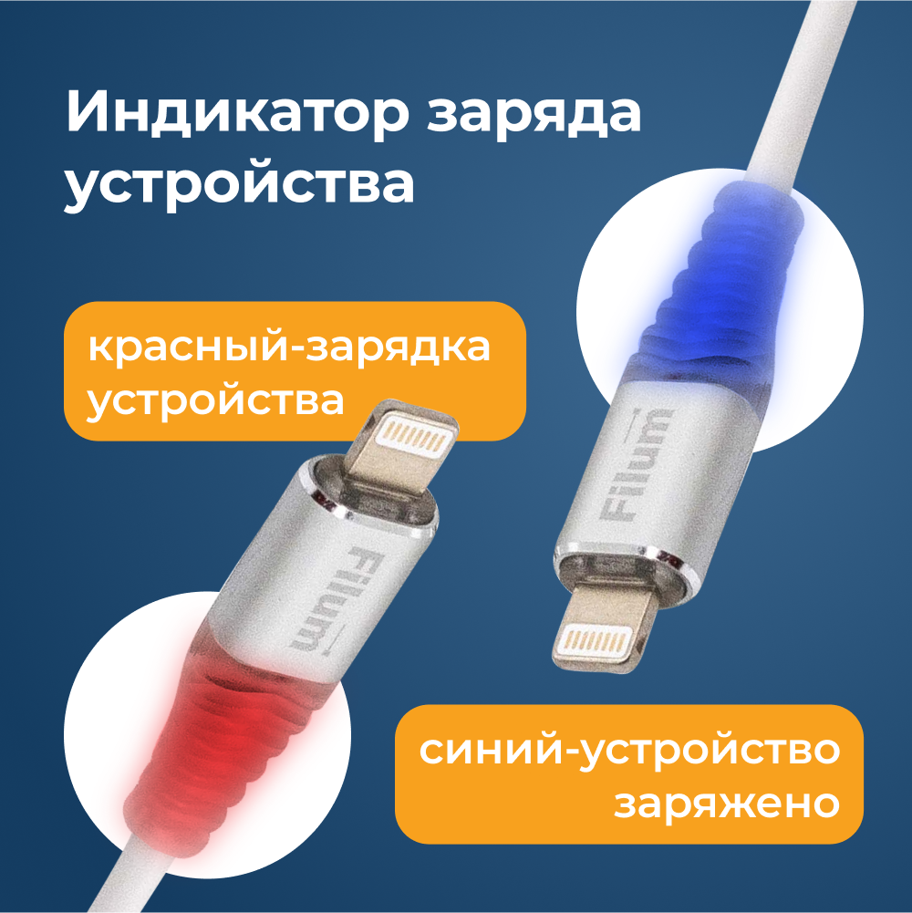 Кабель lightning - usb Filum FL-CPro-U2-AM-LM-1M-L1 1 м серый
