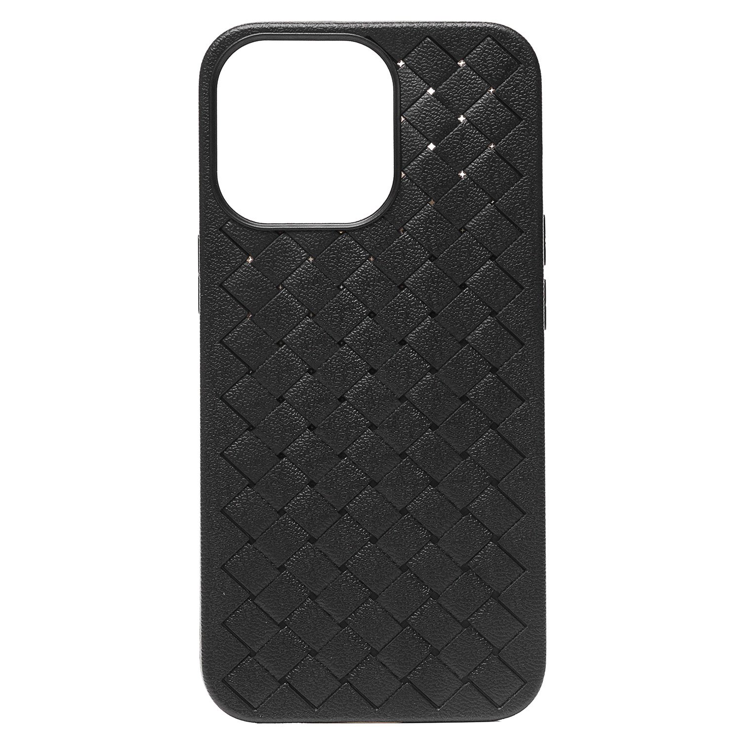 Чехол iPhone 13 Pro силиконовый плетение <черный>