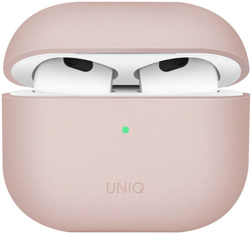 Чехол Uniq Lino Liquid silicone для AirPods 3 Розовый -LINOPNK)