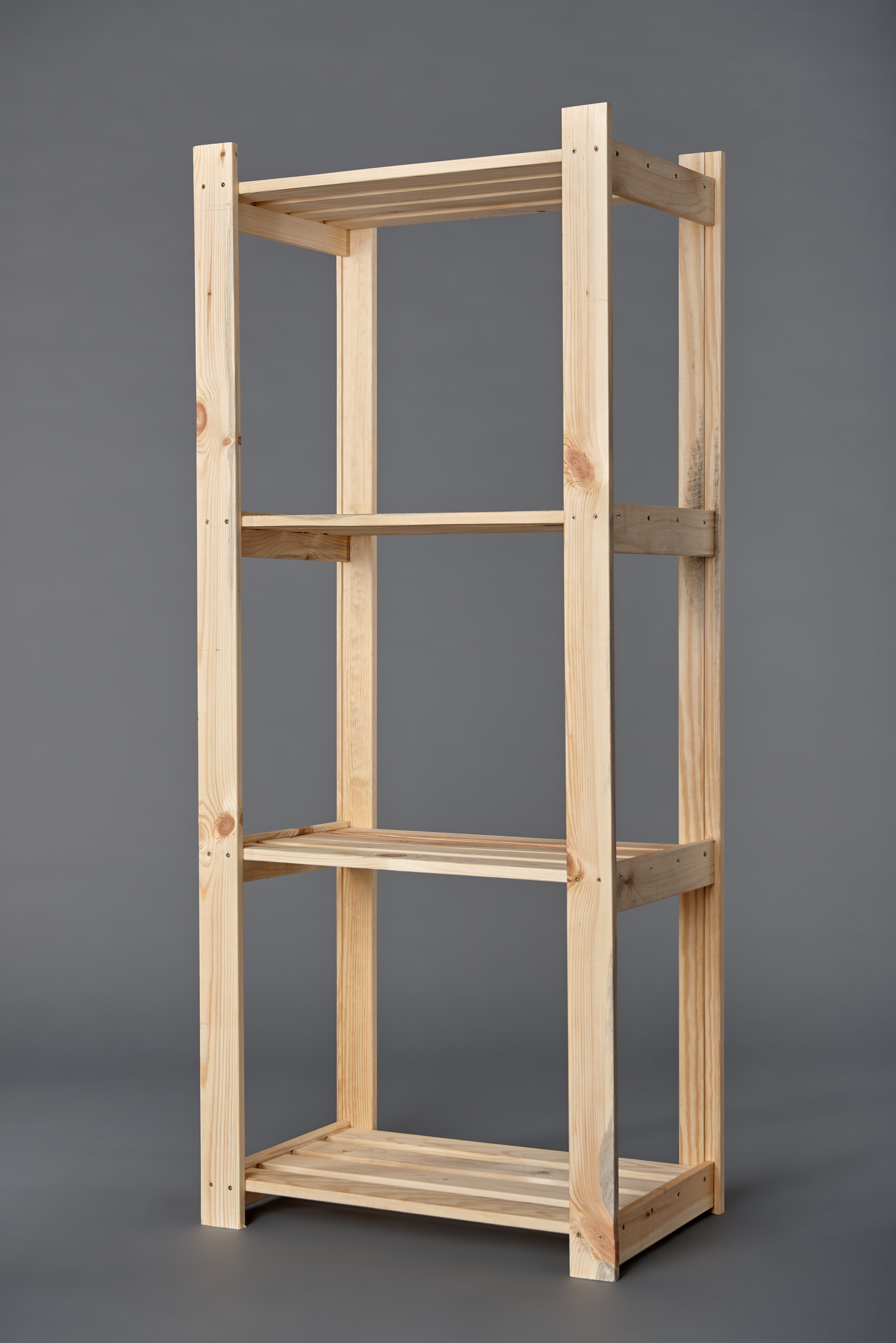 Стеллаж деревянный Стандарт, 4 полки, 64х38х150 см
