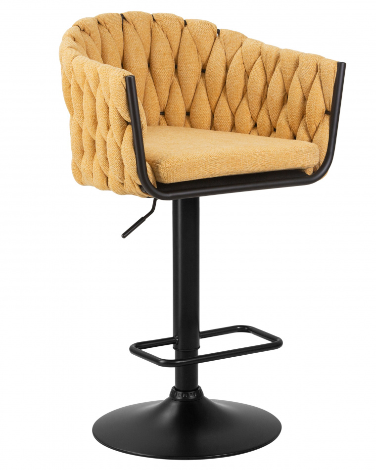 Барный стул DOBRIN LEON 1 шт желтая ткань LAR 275-8