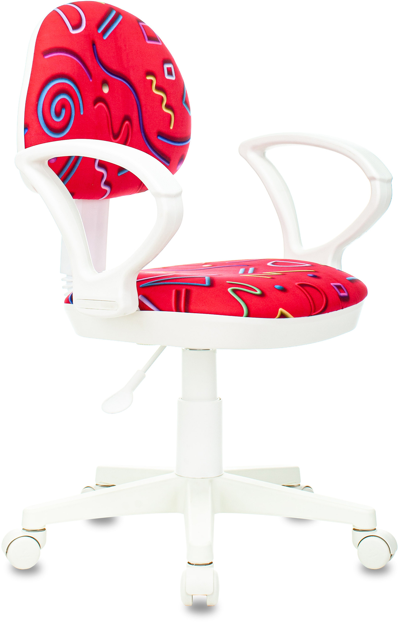Кресло детское Бюрократ KD-3/WH/ARM розовый Sticks 05 крестовина пластик белый