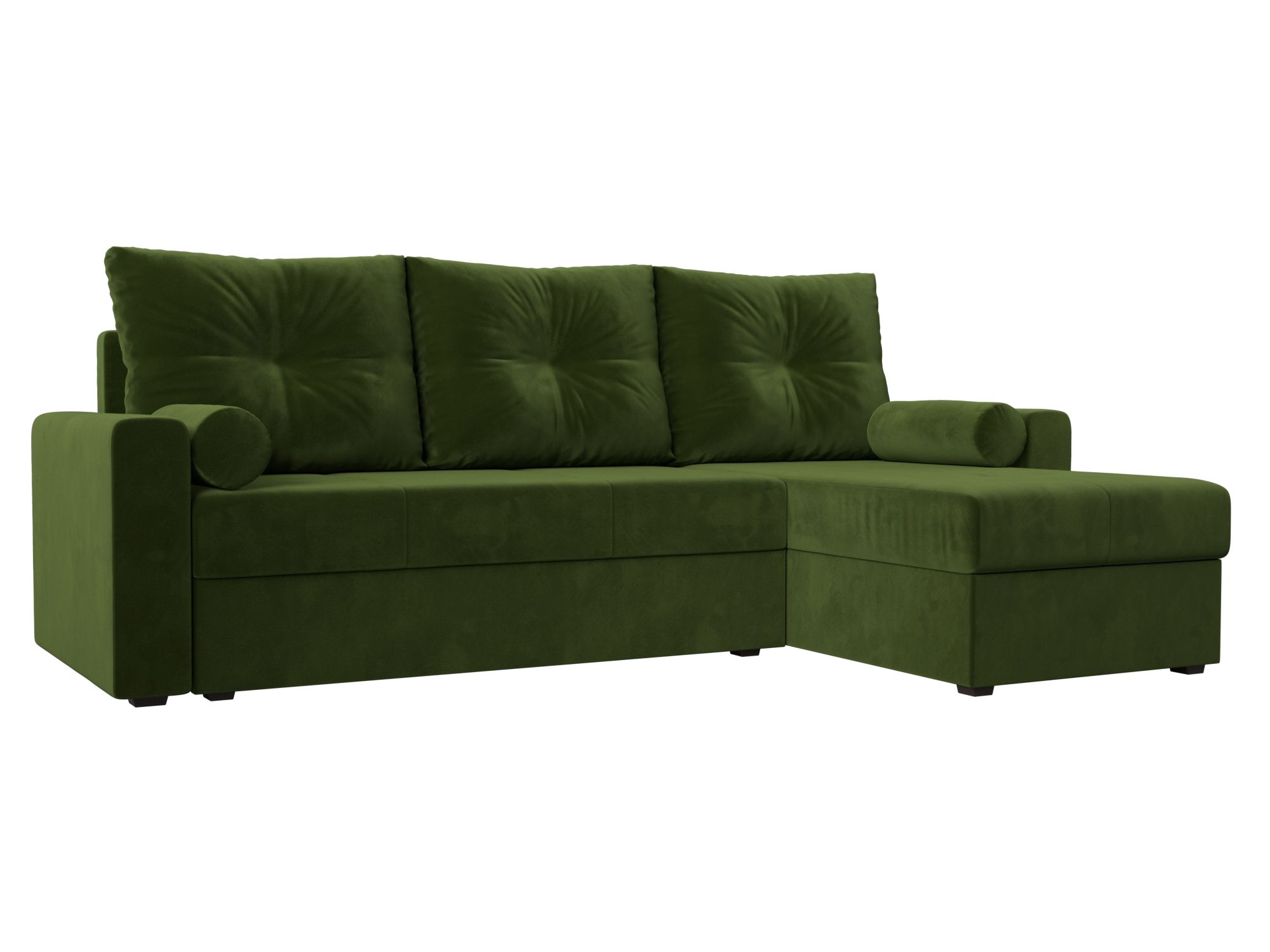 Угловой диван Верона Лайт правый микровельвет зеленый