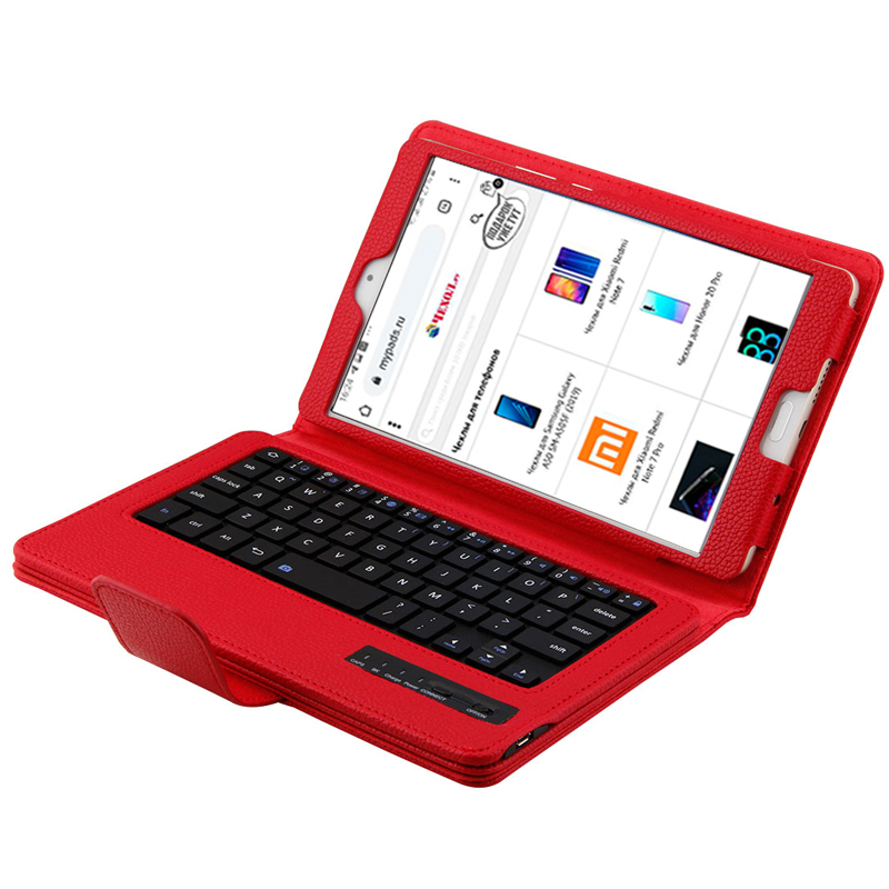 Bluetooth клавиатура MyPads для Apple iPad 9.7 2018 в комплекте c чехлом красная