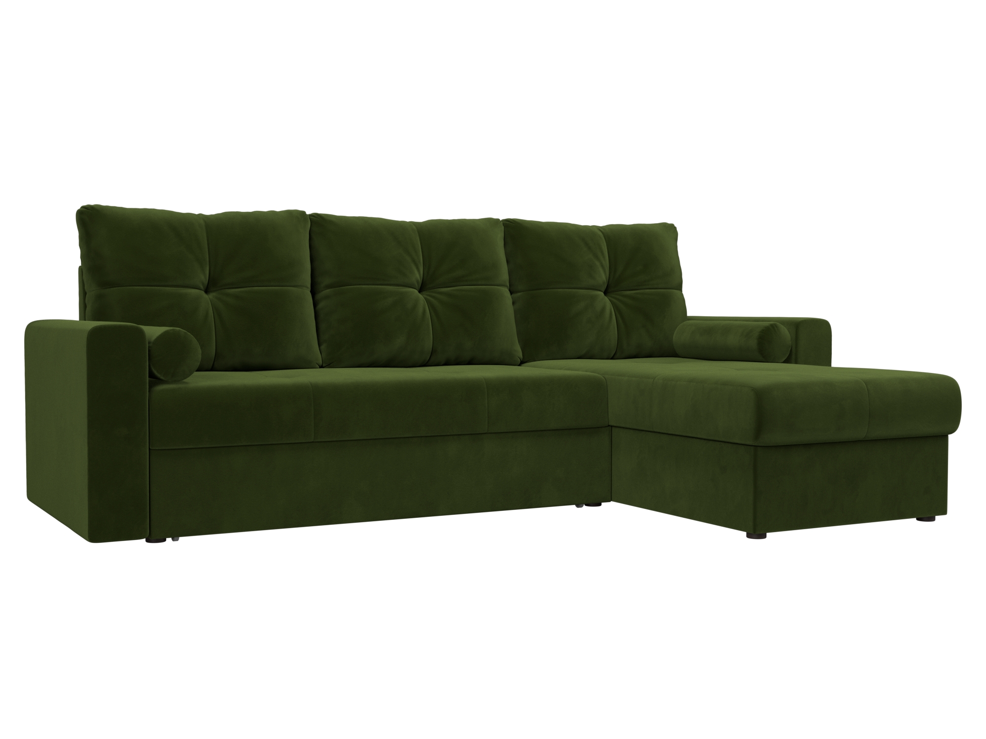 Угловой диван Верона правый микровельвет зеленый