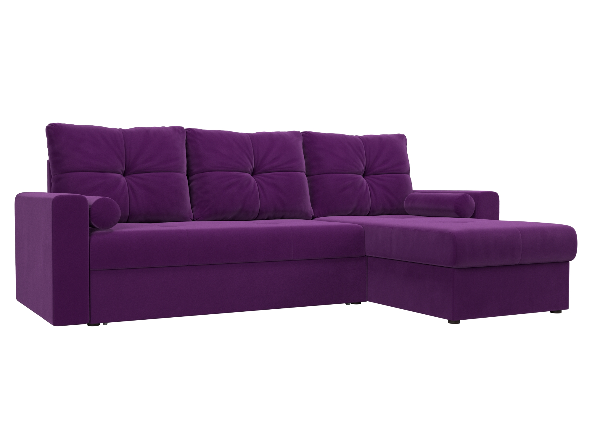 Угловой диван Верона правый микровельвет фиолетовый