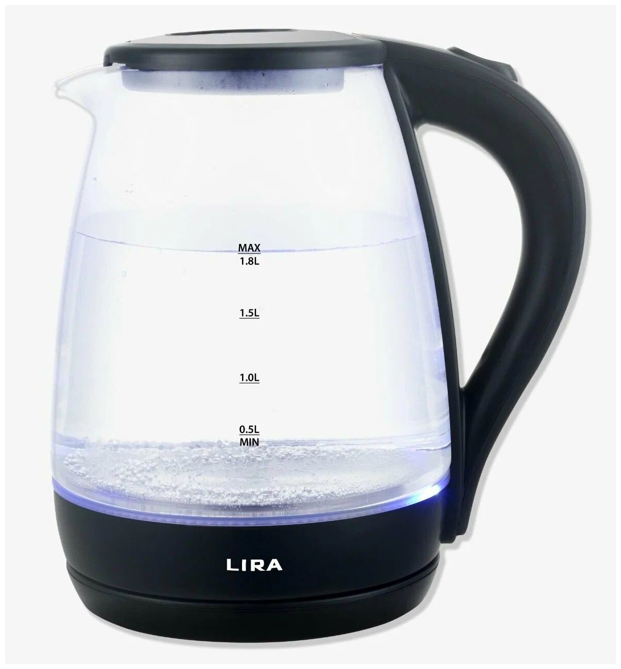 Чайник электрический Lira LR 0105 1.8 л черный, прозрачный