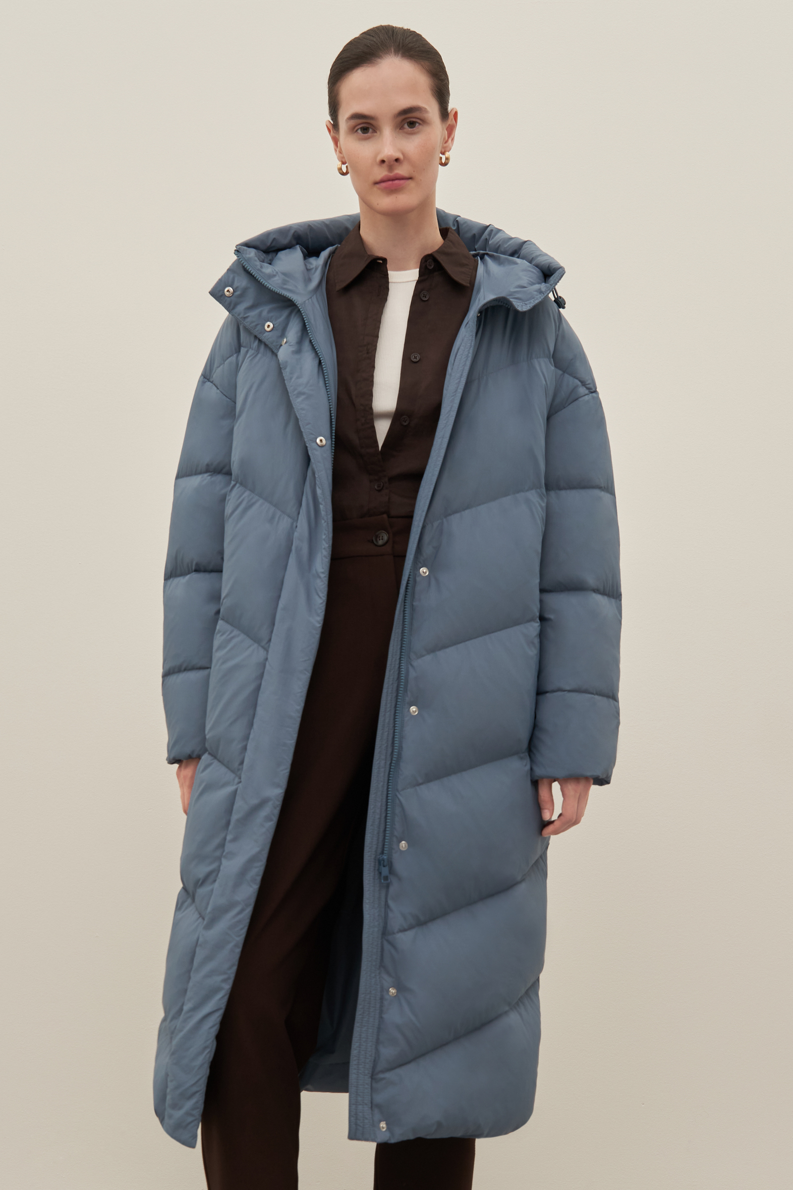 Пуховик-пальто женский Finn Flare FAD11097 синий XL