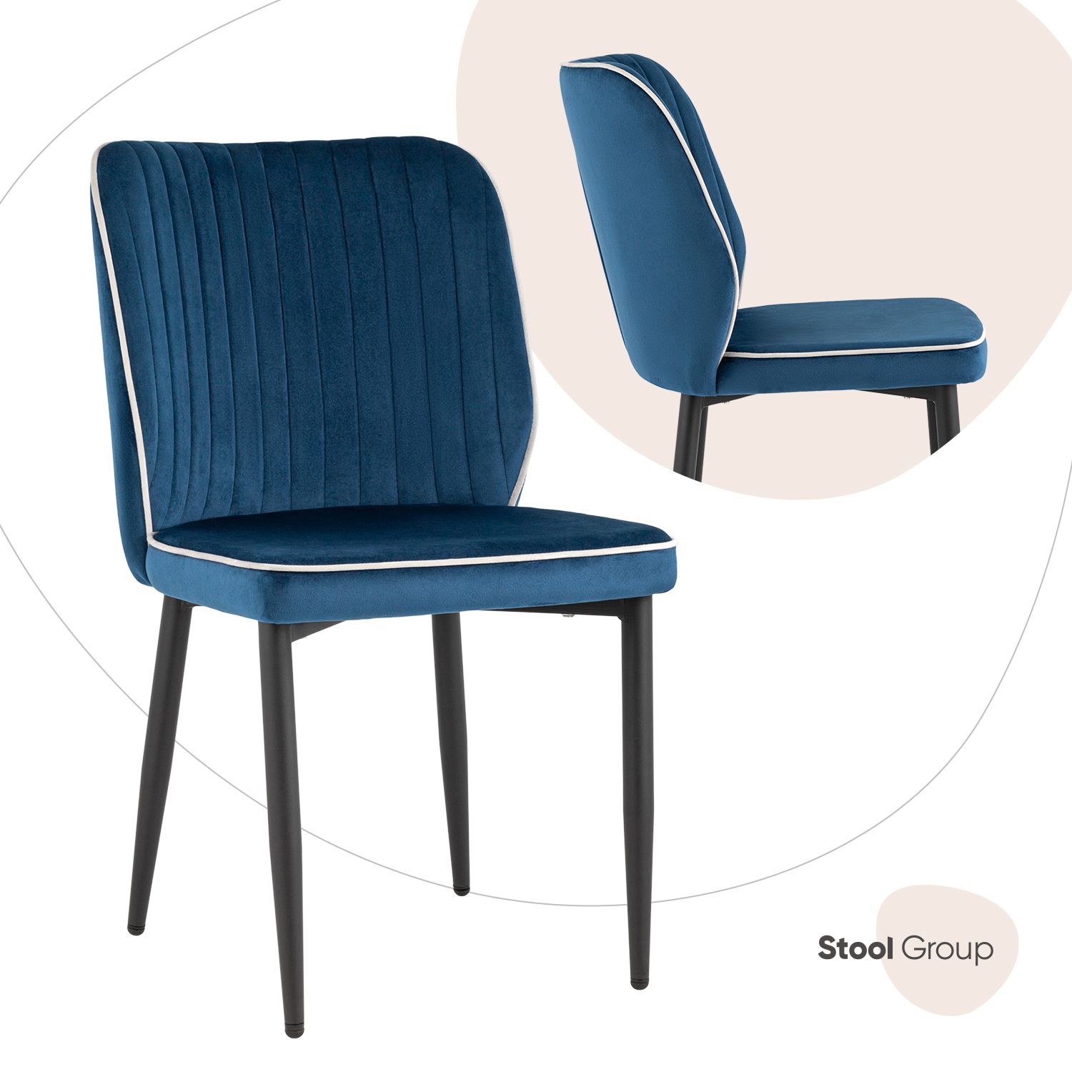 Стул Stool Group Лоренс Лоренс MC72 VELVET HLR-64/HLR-13 Edge DU, синий