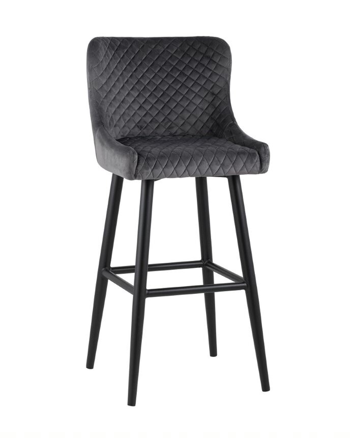 Барный стул Stool Group Ститч MC15B Velvet HLR-21 Dual серый, черный/серый