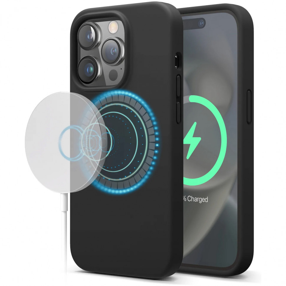 Чехол Elago MagSafe Soft silicone case для iPhone 14 Pro, Черный (ES14MSSC61PRO-BK)